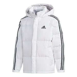 Adidas 3-stripes Hooded Down Jacket - White