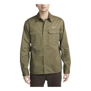 Nike Woven Skate Long-sleeve Button Down 'olive - Olive/green