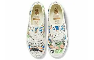 VANS Authentic Low Top Sneakers With Graphic Print - White/black/blue
