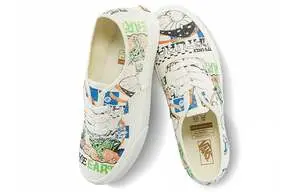 VANS Authentic Low Top Sneakers With Graphic Print - White/black/blue