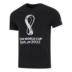 Adidas Geometry Pattern Alphabet Printing Athleisure Casual Sports Round Neck Short Sleeve Black T-shirt - Default Color