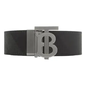 Burberry Reversible Check Tb Belt - Charcoal/graphite