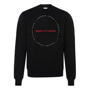 Dior Fw21 Alphabet Embroidered Long Sleeves Pullover - Black