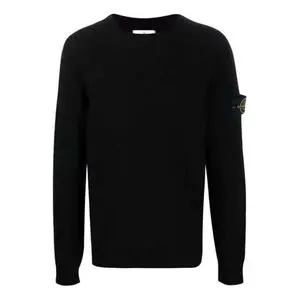 Stone Island Lambswool Crew Knit - Black
