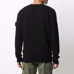 Stone Island Lambswool Crew Knit - Black