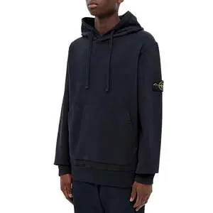 Stone Island Garment Dyed Popover Hooded Jacket - Navy