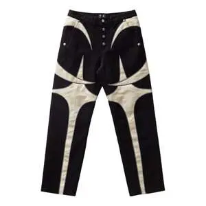 THUG CLUB Tc Leather Denim Pants - Black