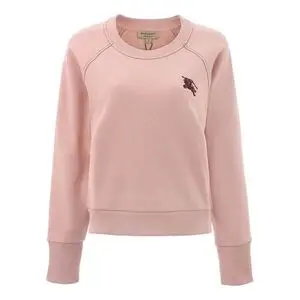 Burberry Round Neck Pullover Long Sleeve Hoodie - Pink