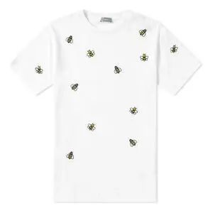 Dior X Kaws Crossover Bee Embroidered Short Sleeve - White
