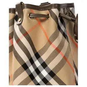 Burberry Checked Drawstring Bucket Bag