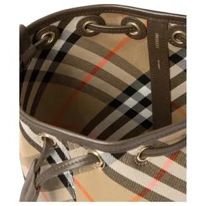 Burberry Checked Drawstring Bucket Bag