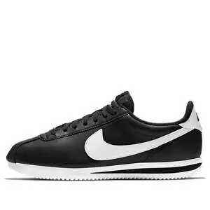 Nike Nike Cortez Basic Leather Athletic Sneakers Black And White