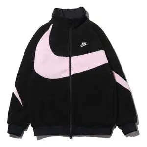 Nike Big Swoosh Polar Fleece Jacket - Black/pink