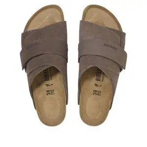 BIRKENSTOCK Kyoto Nubuck-suede Sandals - Concrete Gray