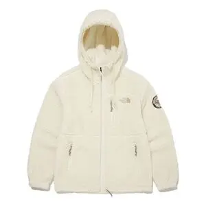 The North Face Fleece Zip-up Hooded Jacket - White