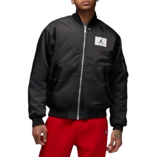 JORDAN Air Essentials Statement Varsity Bomber Jacket - Black/sail