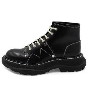 Alexander McQueen Tread Lace Up Boot - Black/silver