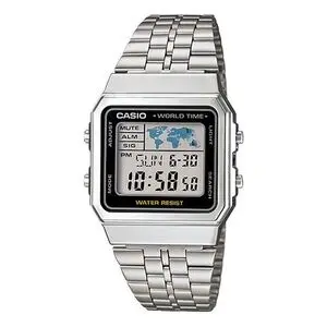 Casio Stainless Steel Digital Watch - Silver