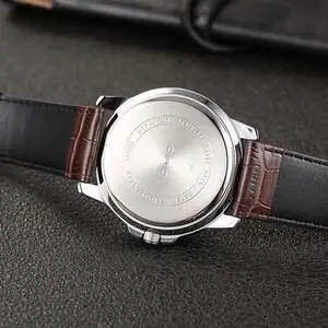 Casio Analog Watch With Leather Band And Water Resistance - Brown