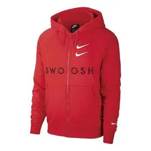 Nike Zipper Hooded Sports Jacket - Red