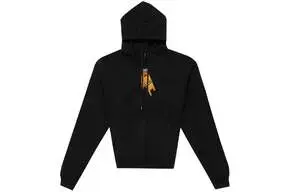 Off-White Cotton Arrow Printing Hoodie - Black