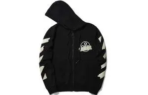Off-White Zip-up Hoodie With Signature Arrow Motif