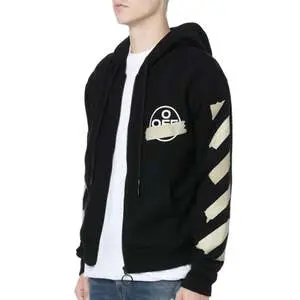 Off-White Zip-up Hoodie With Signature Arrow Motif