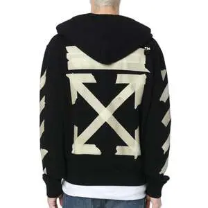 Off-White Zip-up Hoodie With Signature Arrow Motif