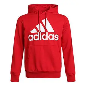 Adidas Pullover With Drawstring And Logo Print - Light Red