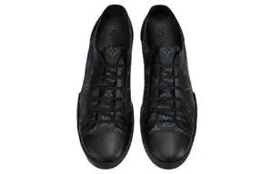 LOUIS VUITTON Black Monogram Canvas And Leather Sneakers