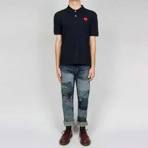 Play Comme Des Garcon Polo Red Emblem