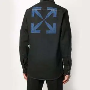 Off-White Arrows Arrow Pattern Denim Shirt Ordinary Version