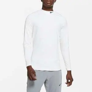 Nike Pro High Collar Training Long Sleeve Top - White