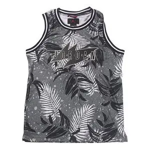 JORDAN Basketball Vest With Leaf Print - Grey