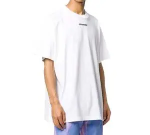 Off-White Back Arrow Printing Pattern Round Neck Short Sleeve Loose Fit
