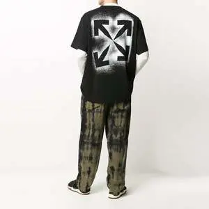 Off-White Splash Ink Arrow Round Neck Short Sleeve