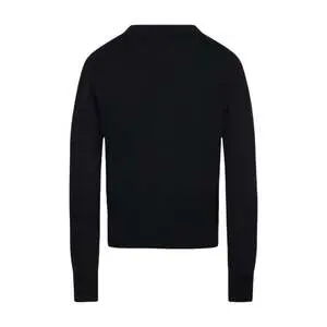AMI Paris Small Heart Logo Cardigan - Black/red