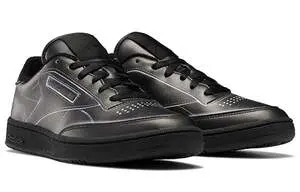 REEBOK Maison Margiela X Club C Trompe-l'oeil Leather Sneakers - Black