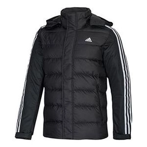 Adidas Padded Down Jacket With Striped Sleeves - Black