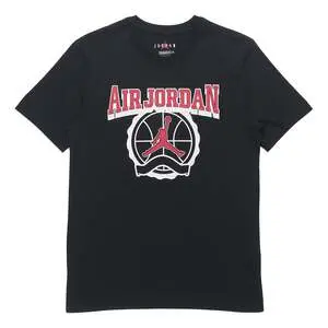 JORDAN Burst Crack Basketball Sports Short Sleeve T-shirt - Black