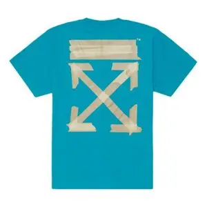 Off-White Diagonal Arrows Tape Short Sleeve T-shirt - Blue