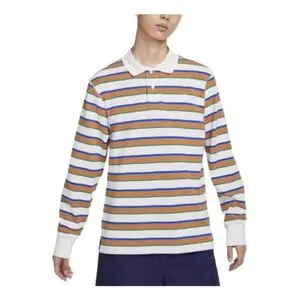 Nike Club Stripe Polo Shirt 'white Orange - White/orange/blue