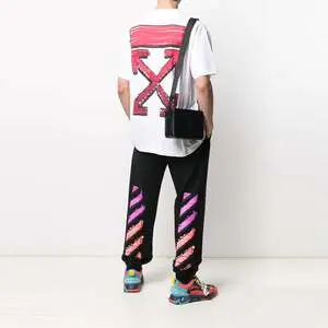 Off-White Ss21 Back Red Arrow Cotton Short Sleeve Loose Fit - White