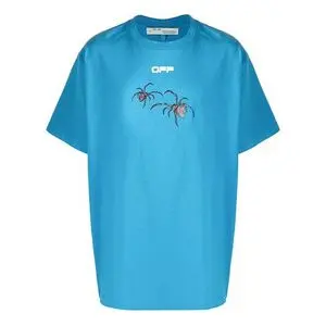 Off-White Arachno Arrow Print Printing Short Sleeve Loose Fit Blue - Light Blue