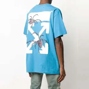 Off-White Arachno Arrow Print Printing Short Sleeve Loose Fit Blue - Light Blue