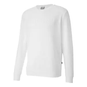 PUMA Logo Solid Color Casual Sports Pullover