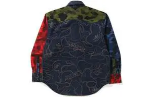 A BATHING APE X Levis Crossover Ss21 Camouflage Long Sleeves Shirt 'multicolor