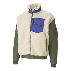 PUMA X Attempt Sherpa Fleece Jacket - Beige/green/blue