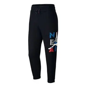 JORDAN Legacy 4 Pants Alphabet Printing Casual Sports Long Pants - Black