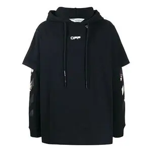 Off-White Ss20 Caravaggio Arrows Print Double-layer Hoodie